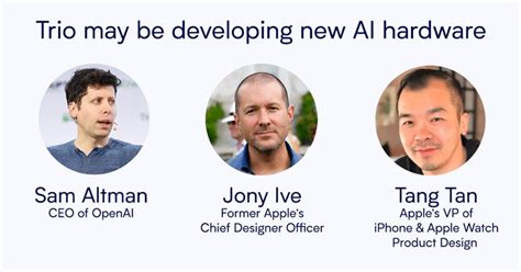 Apples Vp Of Product Design Tang Tan To Join Jonny Ive And Altman