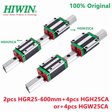 100 Original Hiwin 2pcs Linear Guide Rail Hgr25 600mm 4pcs Hiwin