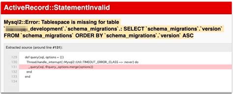 mysqlのエラーで activerecord statementinvalidを解決したい。