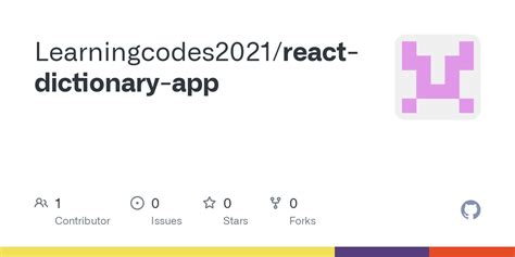 Github Learningcodes2021react Dictionary App