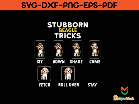 Stubborn Beagle Tricks T Shirt Design Graphic By Uniquemart · Creative