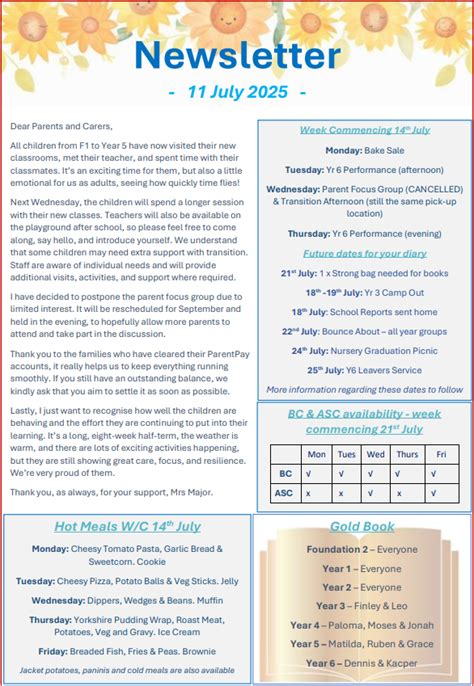 Coddington Cofe Primary School Newsletter 11072025