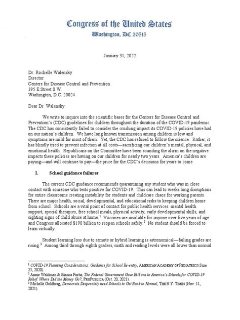 Letter To Cdc Pdf Centers For Disease Control And Prevention
