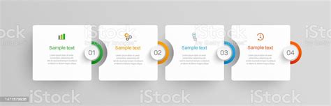 4가지 옵션이 있는 인포그래픽 템플릿 워크플로 프로세스 차트 개념에 대한 스톡 벡터 아트 및 기타 이미지 개념 결정 계획 Istock