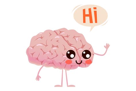 Brain Cute Character Waving Hand Greeti Graphic By Yummybuum