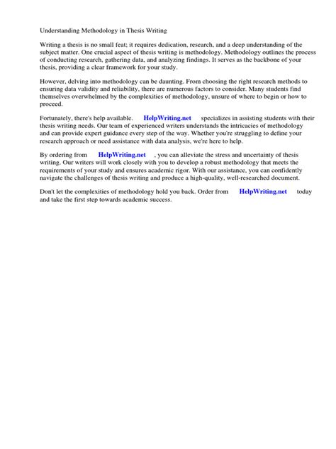 What Is Methodology In Thesis Writing Pdf Methodology Thesis