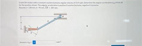 solved crank oa rotates with a constant counterclockwise