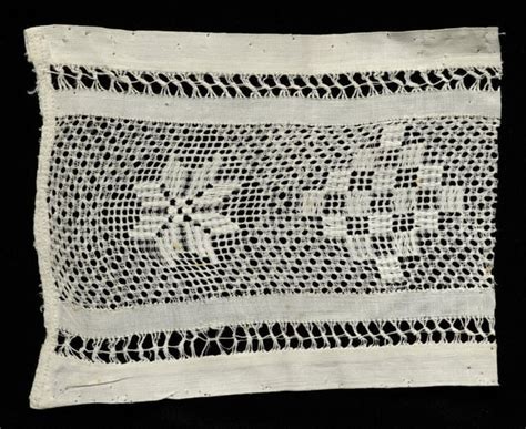 Needlepoint Drawnwork Lace Border 19th Century Rartdaily