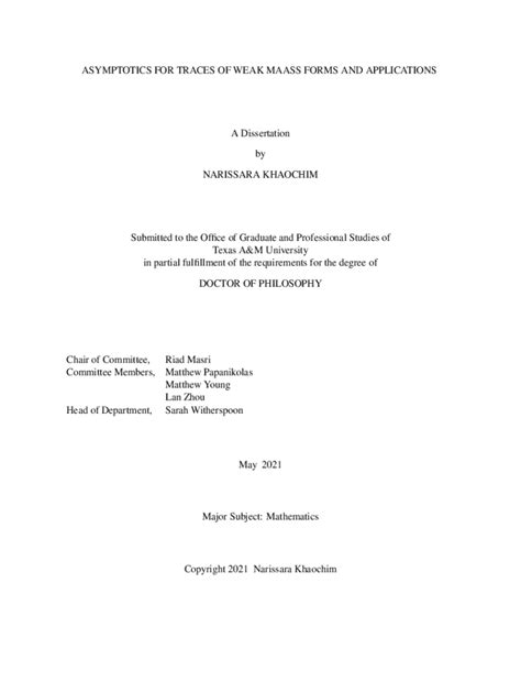 Fillable Online The Distribution Of Fourier Coefficients Of Weak Maass Forms Fax Email Print