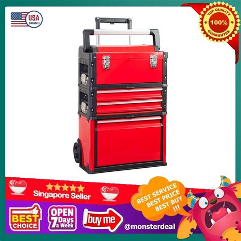 BIG RED TRJF C305ABD Torin Garage Workshop Organizer Portable Steel And Plastic Stackable