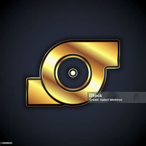 블랙 백으로 격리된 골드 오토모티브 터보차저 아이콘 차량 성능 터보 터보 압축기 유도 벡터 강철에 대한 스톡 벡터 아트 및 기타