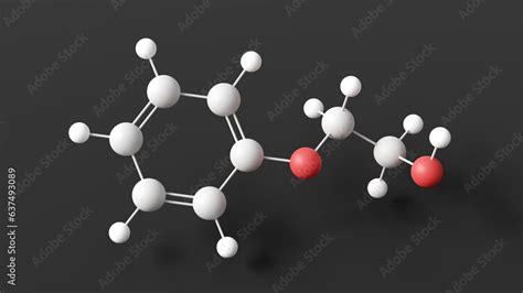 Phenoxyethanol Molecule Molecular Structure Primary Alcohols Ball
