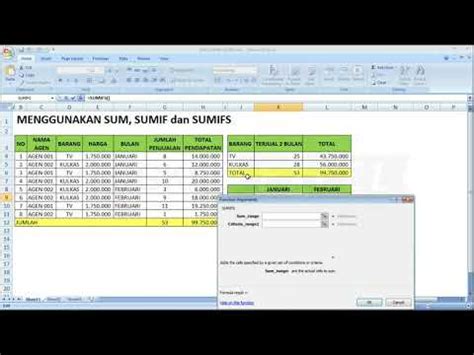 Fungsi Sum Sumif Dan Sumifs YouTube