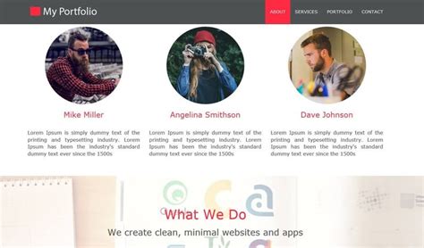 free bootstrap professional portfolio theme smooth scroll carousel image gallery