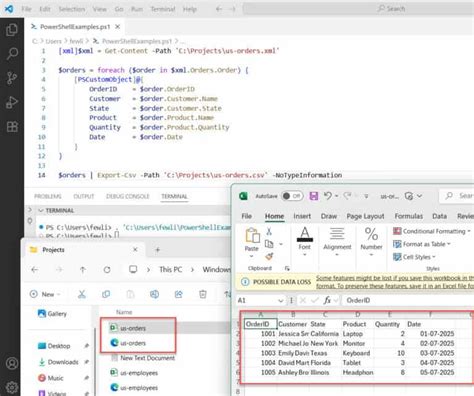 powershell convert xml to csv [with examples]