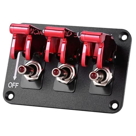 panneau de commutateur à bascule 12v 3 groupes pour voiture de course