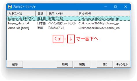 Kh Coder On Twitter 細かな部分ですが、 Ctrl ↓ キーでいちばん下の（最新）プロジェクトを選択できるように