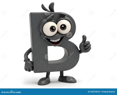Creative And Fun 3d Cartoon Letter B With Legs And Eyes Ideal For