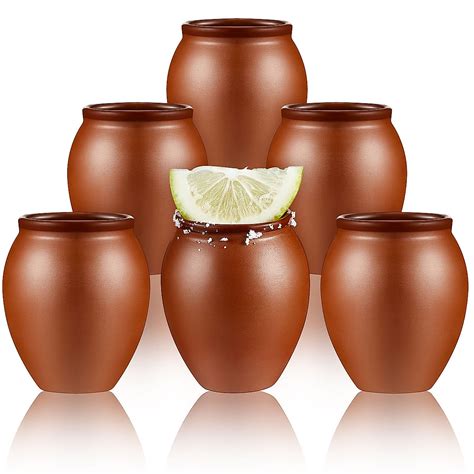 Mini Cantaritos Shot Glasses For Tequila And Cocktails 6 Set