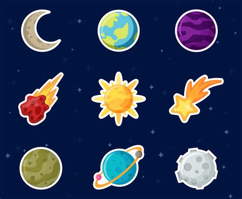 Space Object Stickers Collection