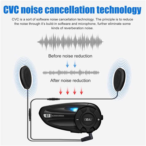 Buy Ejeas Q2 Motorcycle Helmet Bluetooth Intercom Motorcycle Bluetooth 5 1 Headset With Stereo