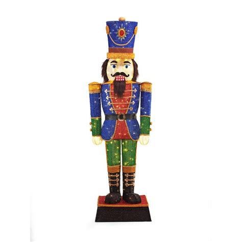 Home Accents Holiday Toasty Tinsel 72 In Led Tinsel Nutcracker Ty586 1714 The Home Depot