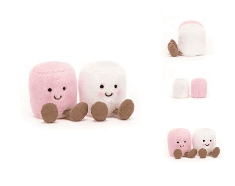 Jellycat Amuseables Pink And White Marshmallows Jellycat Food Jelly