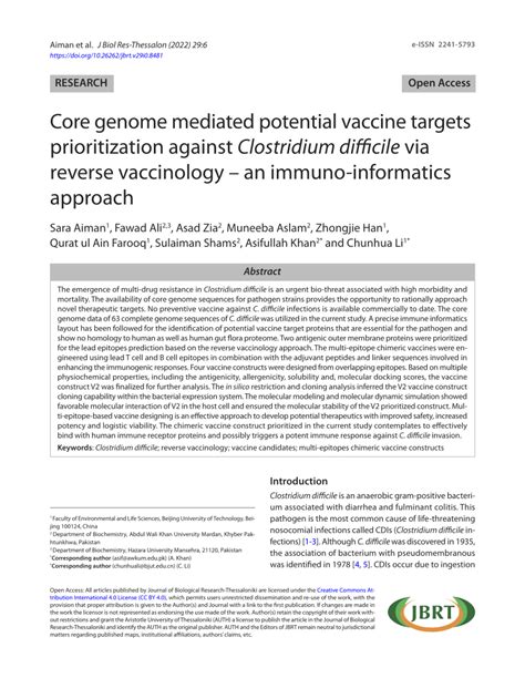 Pdf Core Genome Mediated Potential Vaccine Targets Prioritization