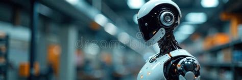 Futuristic Humanoid Robot Under Construction In A High Tech Lab