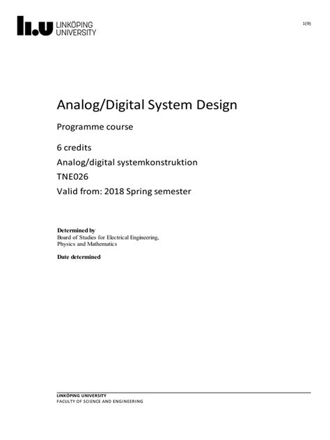 Syllabus Analog Digital System Design Pdf Pdf Electronic Circuits Digital Electronics
