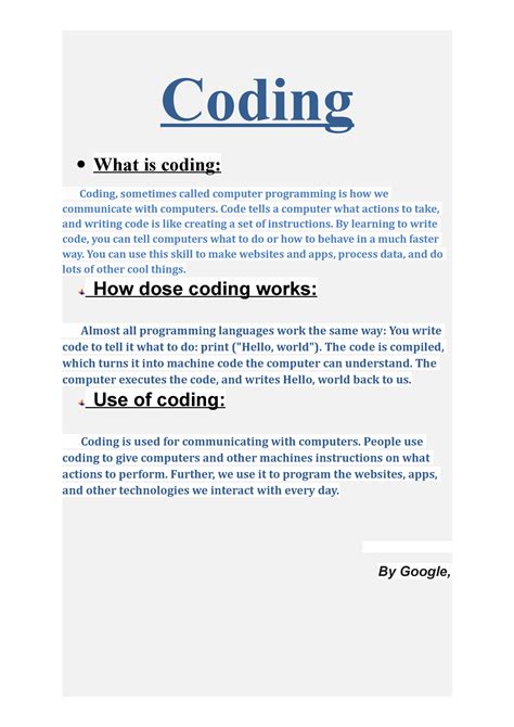 Coding Coding What Is Coding Coding Sometimes Called Computer