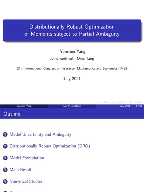 Distributionally Robust Optimization Of Moments Subject To Partial