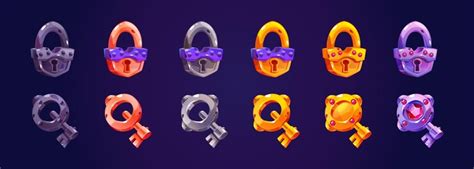 게임 보상 키 잠금 진화 전리품 희귀 자산 무료 벡터