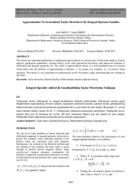 Pdf Approximation To Generalized Taylor Derivatives By Integral