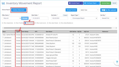 Inventory Movement Report Inventory Movement Report