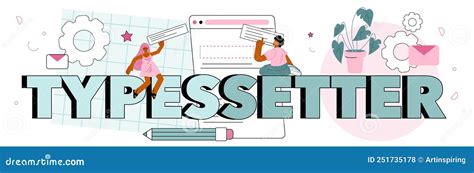 Typersetter Typographic Header Website Constructing Stock Vector Illustration Of Programmers