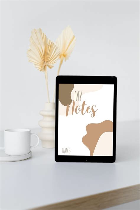 Aesthetic Note Page Templates Downloadable Beige Color Scheme Etsy