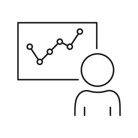 Person Presenting Data Chart Line Icon Business Analysis Presentation