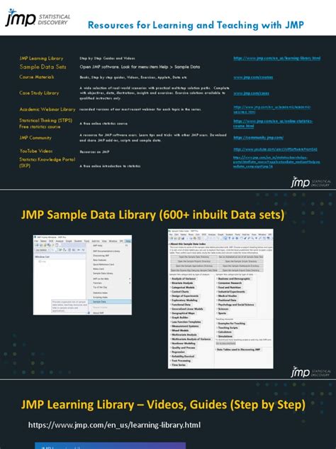 Jmp Resources Pdf Statistics Data Analysis