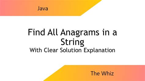 Find All Anagrams In A String Youtube