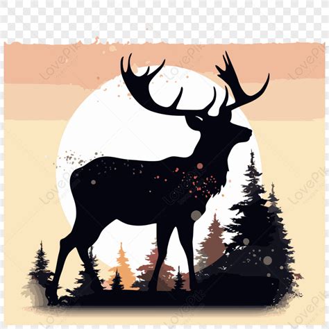 순록 실루엣 벡터상표만화클립 아트 Png 일러스트 무료 다운로드 Lovepik