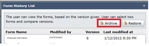 Form Version History In ClaySys AppForms ClaySys Technologies