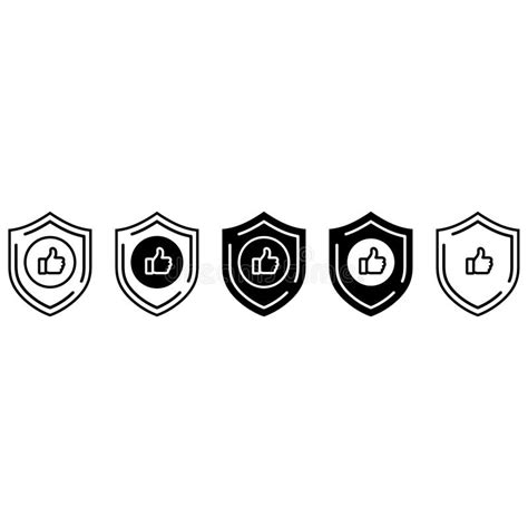 Defense Icon Vector Set Computer Security Illustration Sign Collection Shield Symbol Stock