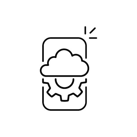 premium vector devops icon like thin line phone with gear and cloud