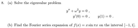 (a) ﻿Solve the eigenvalue | Chegg.com