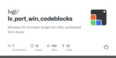 Github Lvgl Lv Port Win Codeblocks Windows Pc Simulator Project For Lvgl Embedded Gui Library