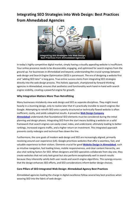 ppt integrating seo strategies into web design best practices from