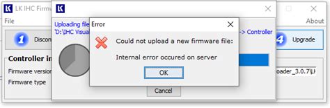 IHC Visual 3 Firmware Upgrade 03 03 29 To 03 03 33 Version Failed Internal Error Occured