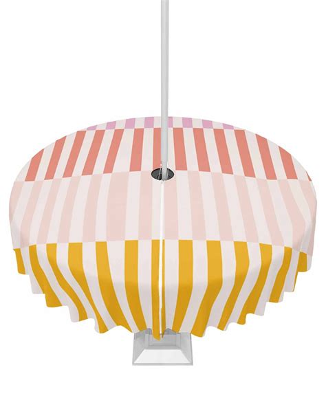 Fsddascl Colorful Stripe Outdoor Tablecloth 60 Inch Round Dining