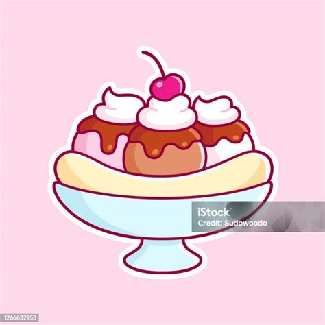 Banana Split Ice Cream Stock Illustration Download Image Now Ice